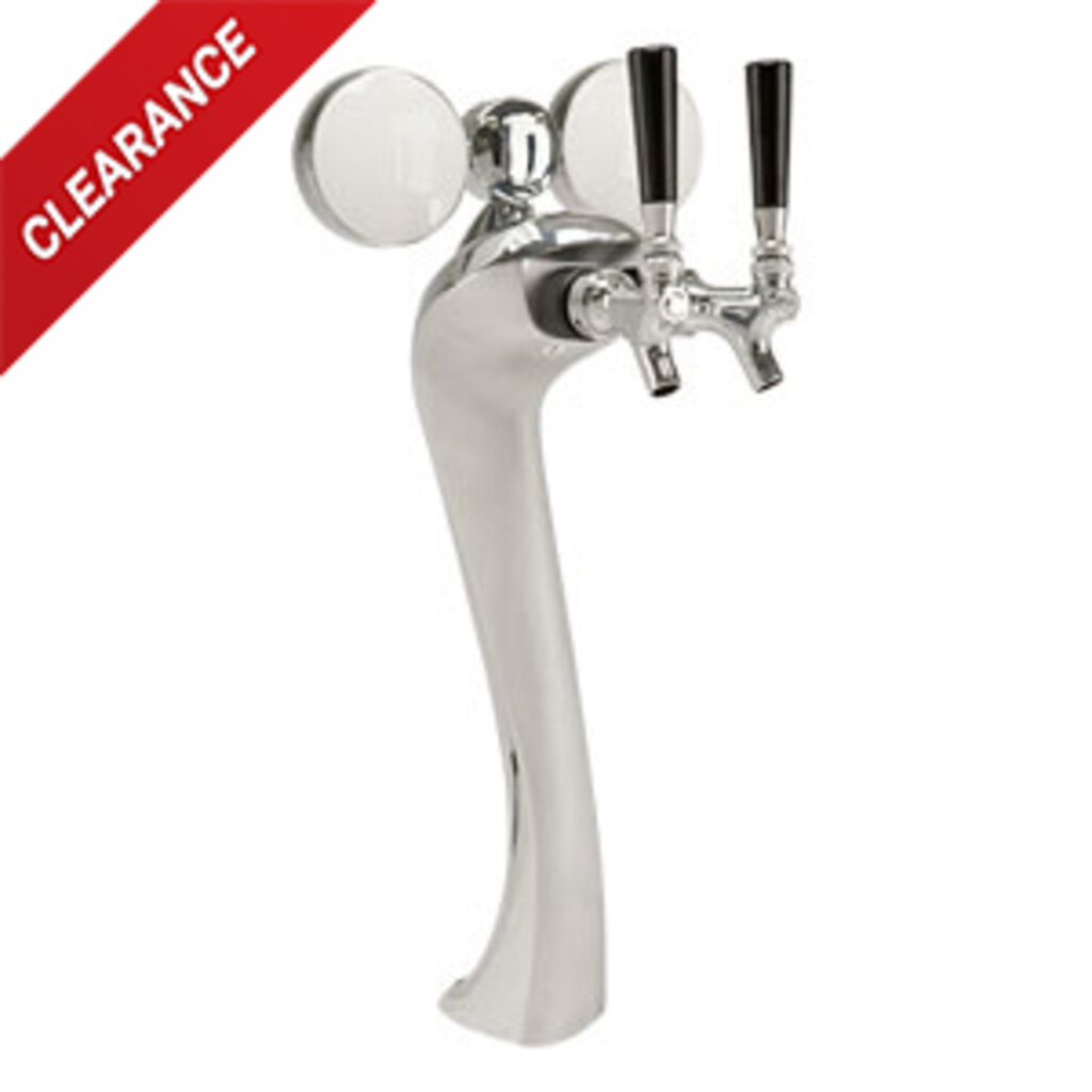 Sexy Draft Beer Tower Medallion 2 Faucets Chrome Finish